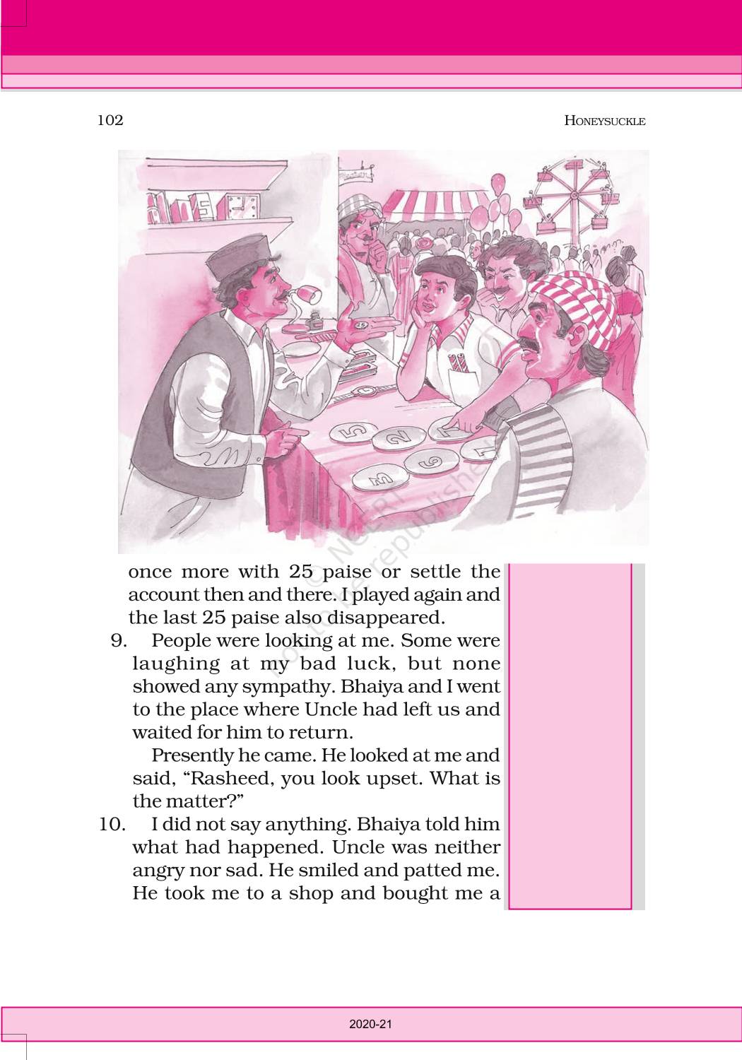A Game Of Chance - NCERT Book of Class 6 English Honeysuckle